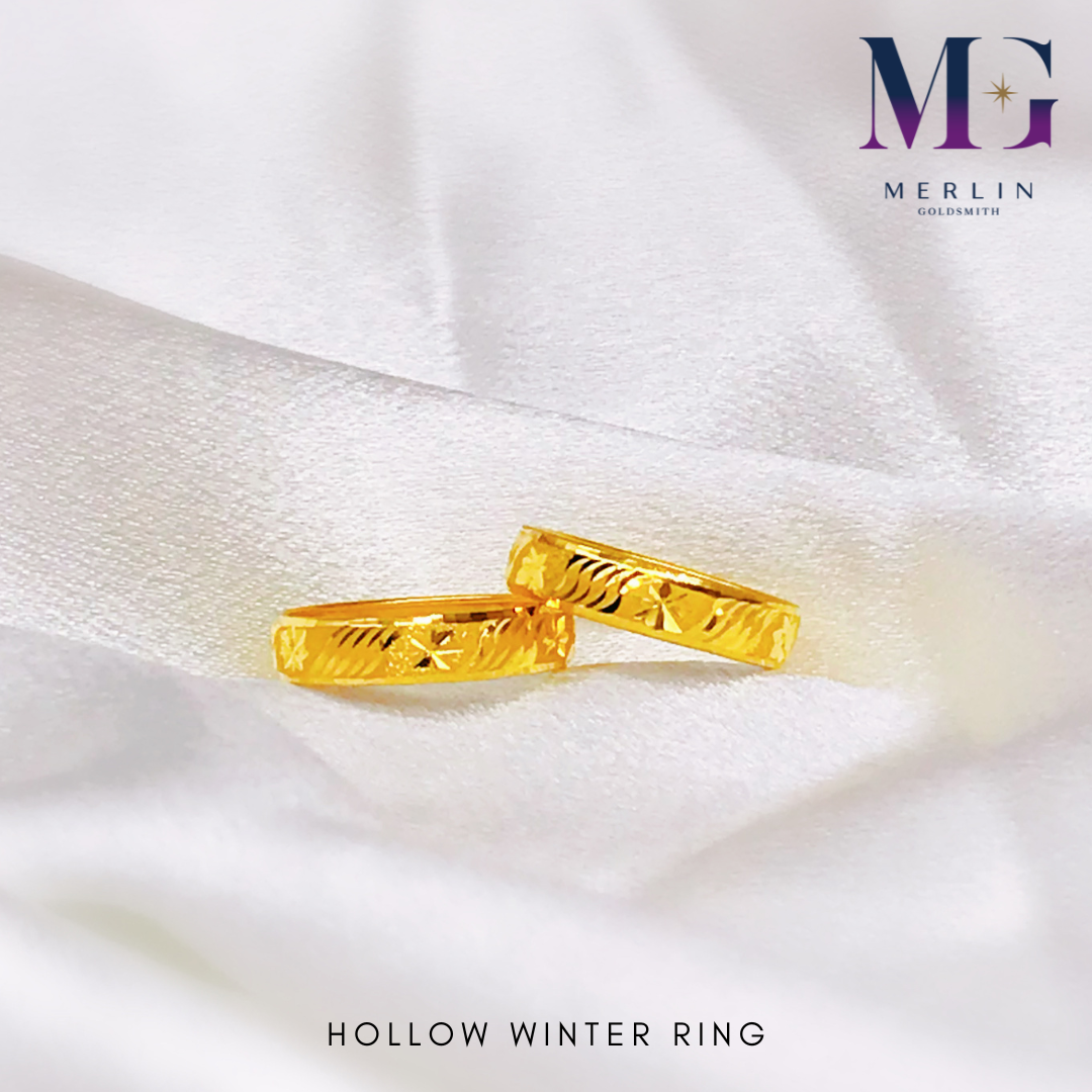 916 Gold 4mm Hollow Winter Ring | Merlin Goldsmith