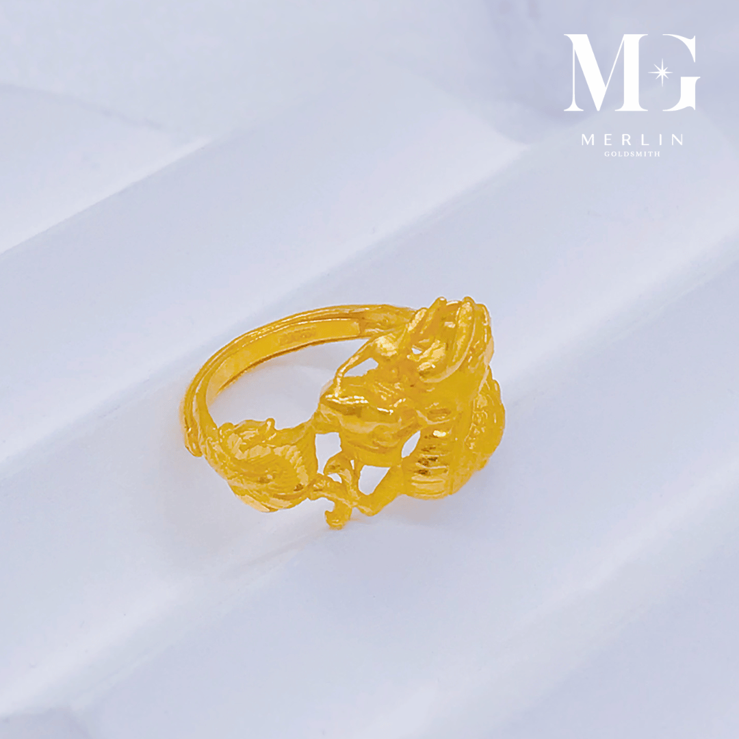999 (24k) Pure Gold Dragon Adjustable Ring | Merlin Goldsmith