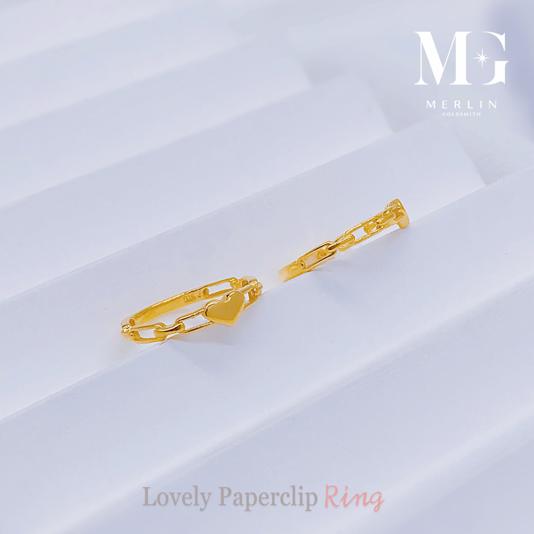 916 Gold Paperclip Heart Ring | Merlin Goldsmith