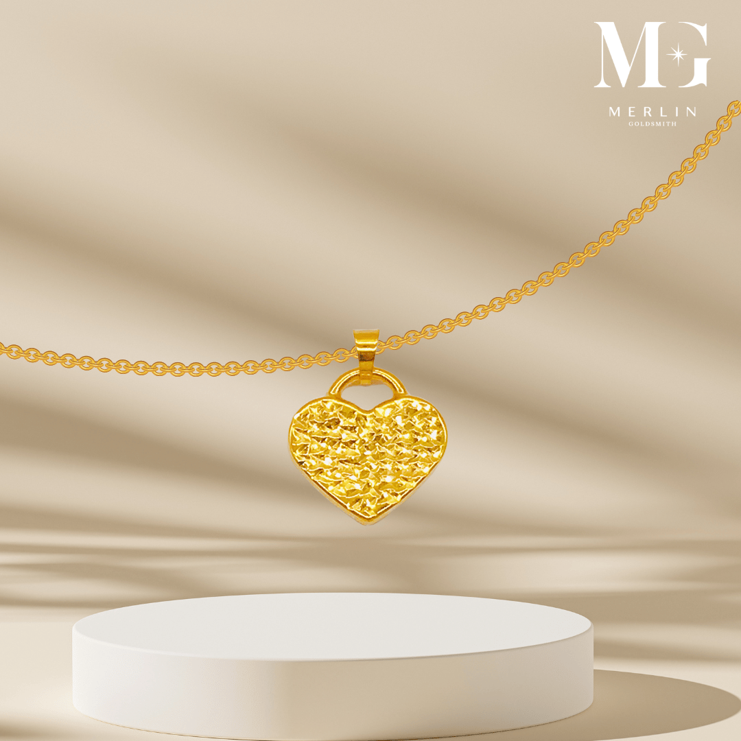 916 Gold Reflections of Love - Heart Reversible Pendant | Merlin Goldsmith