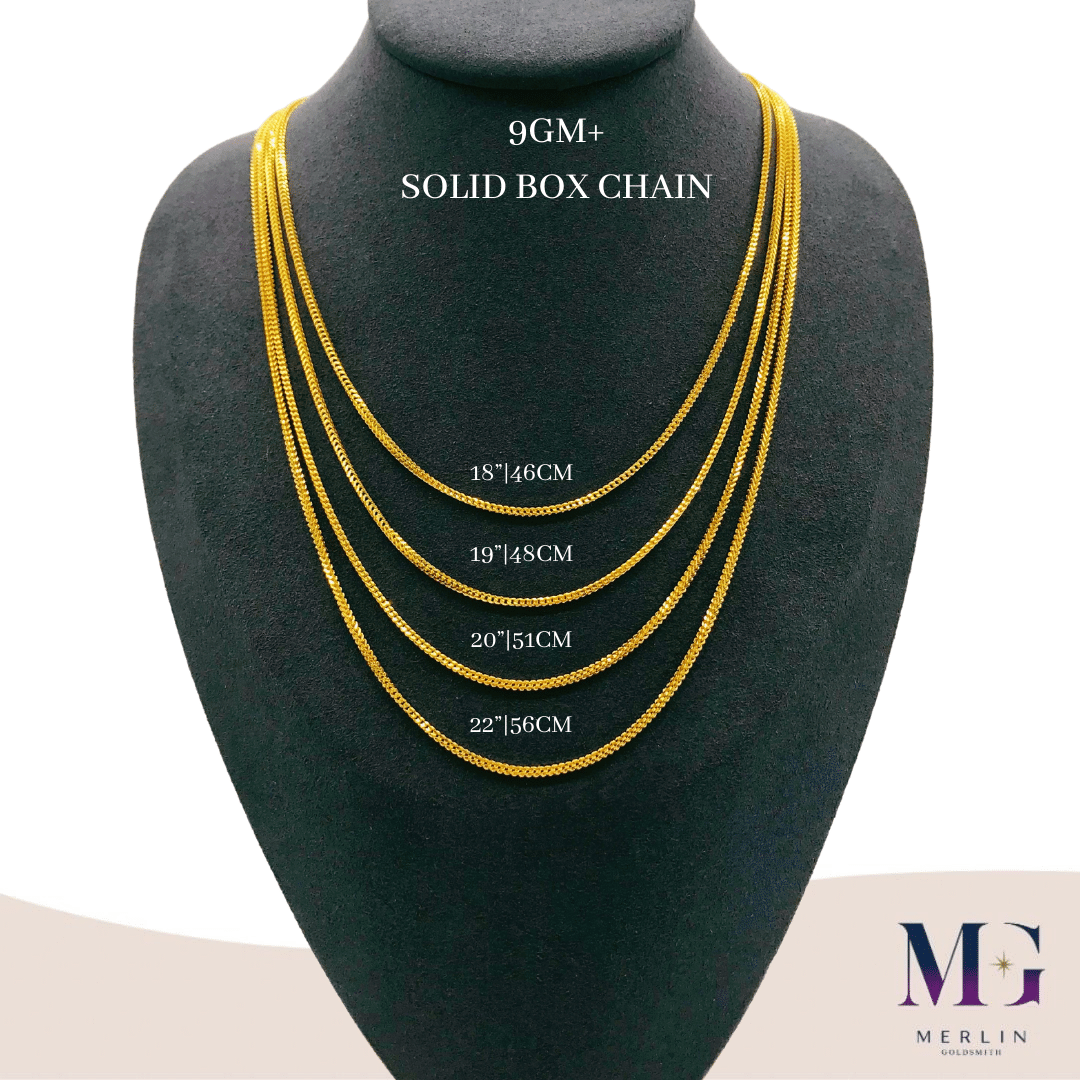 916 Gold Solid Box Chain (SBC 9GM+) | Merlin Goldsmith