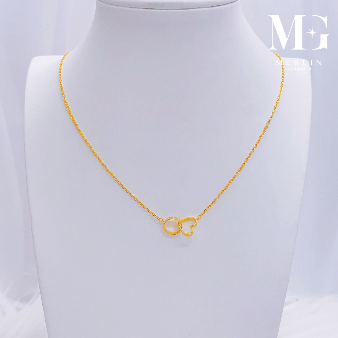 916 Gold Interlocking Heart Necklace | Merlin Goldsmith