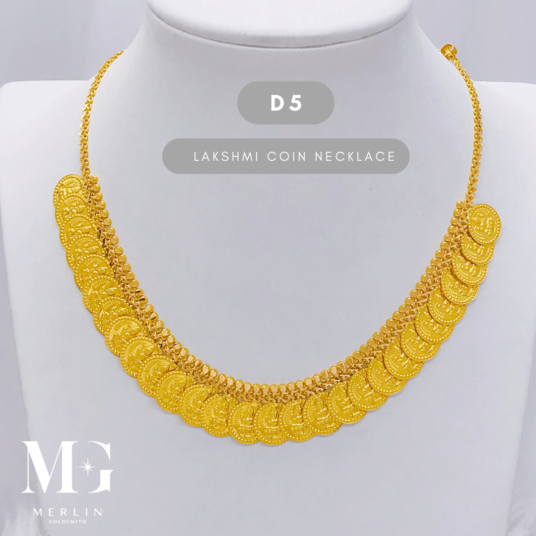 916 Gold Lakshmi Coin Necklace D5 Merlin Goldsmith