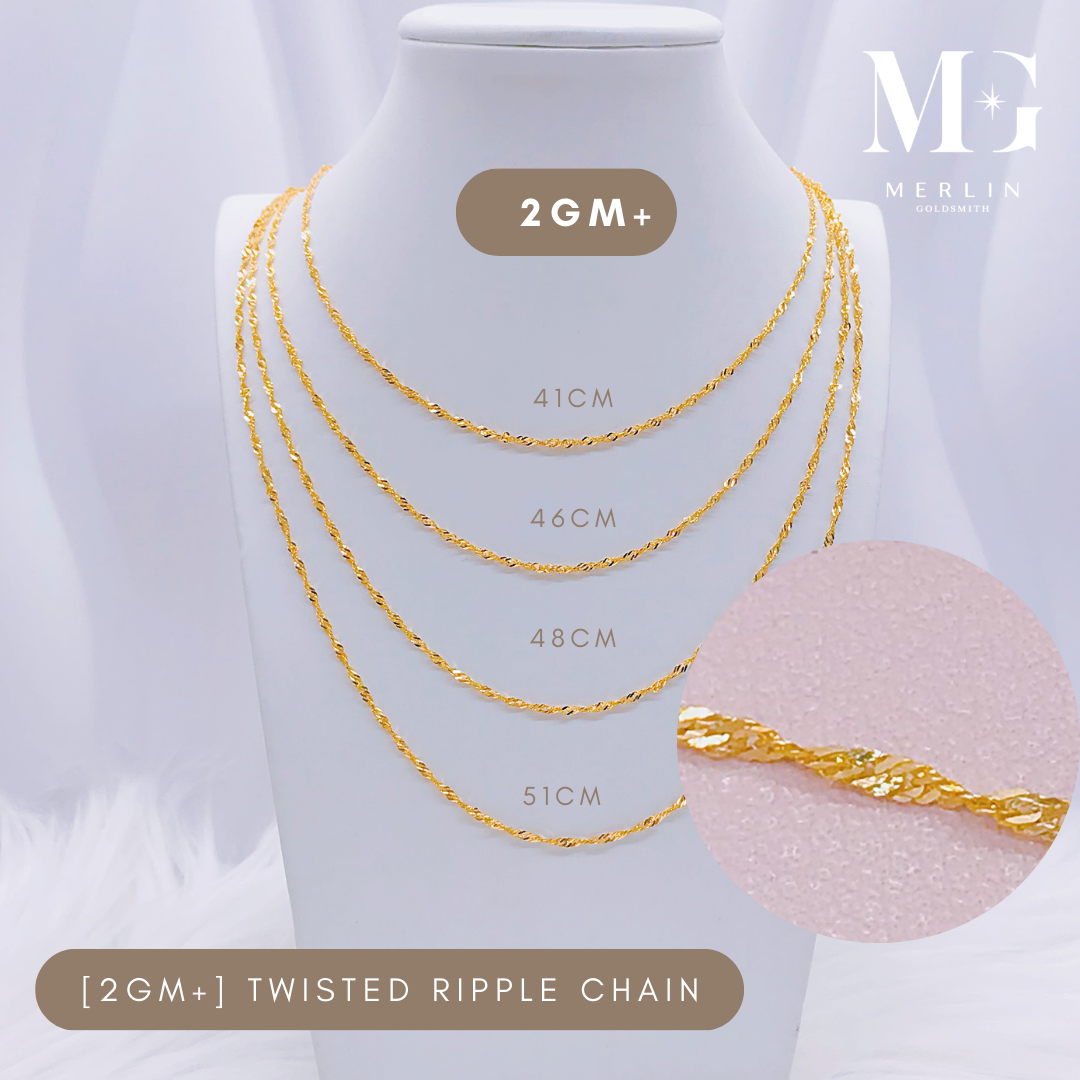 916 Gold Twisted Ripple Chain (2GM+/-) | Merlin Goldsmith