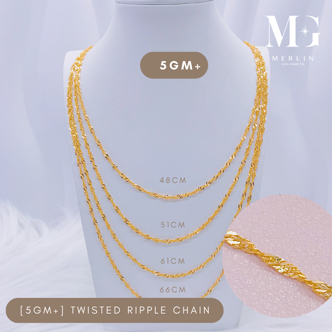 916 Gold Twisted Ripple Chain (5GM+/-) | Merlin Goldsmith
