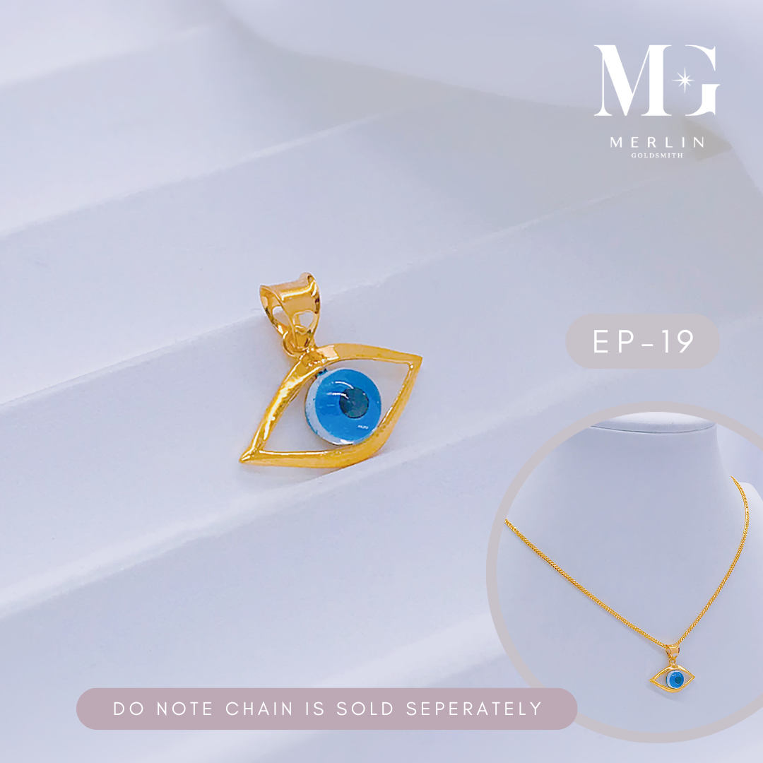 916 Gold Evil Eye Pendant [EP-19] | Merlin Goldsmith