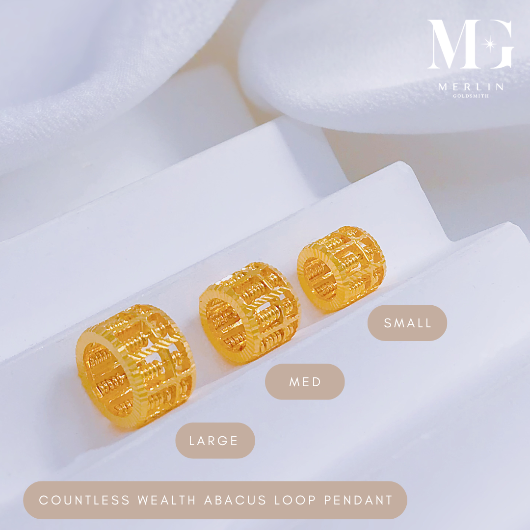 916 Gold Countless Wealth Abacus Loop Pendant | Merlin Goldsmith