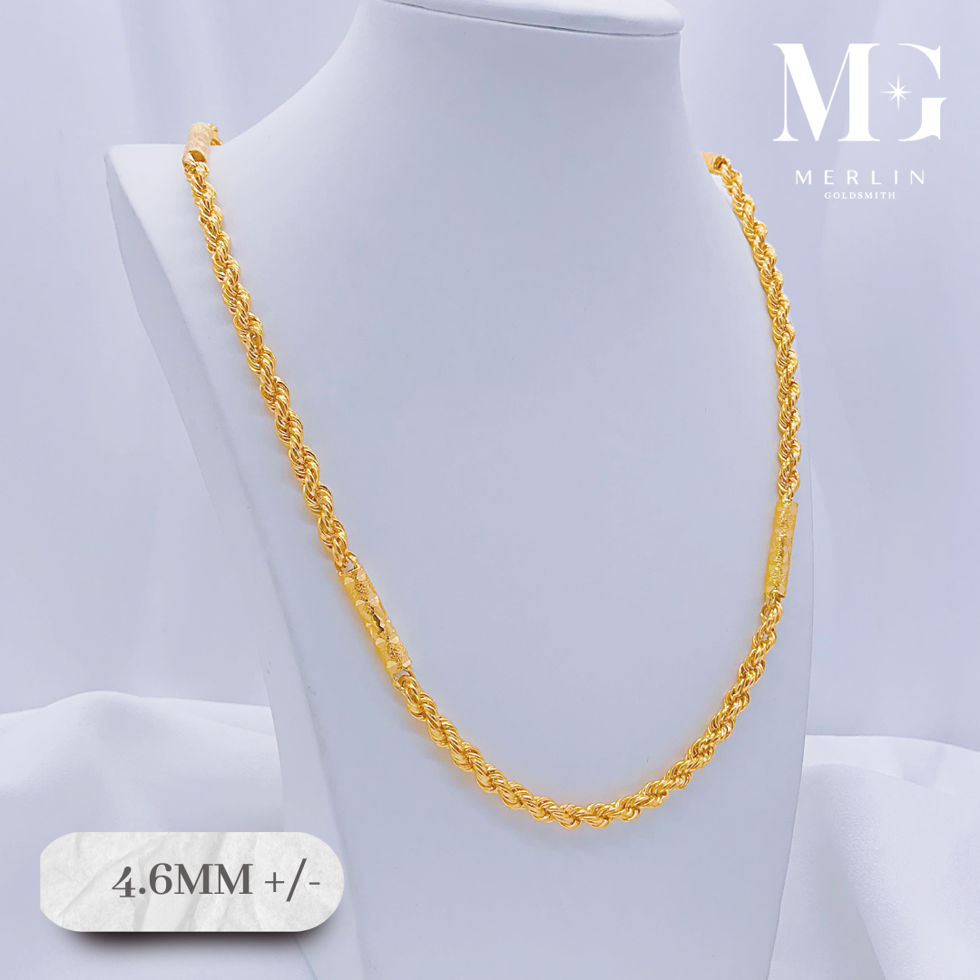 916 Gold (4.6mm) Hollow Barrel Rope Chain | Merlin Goldsmith