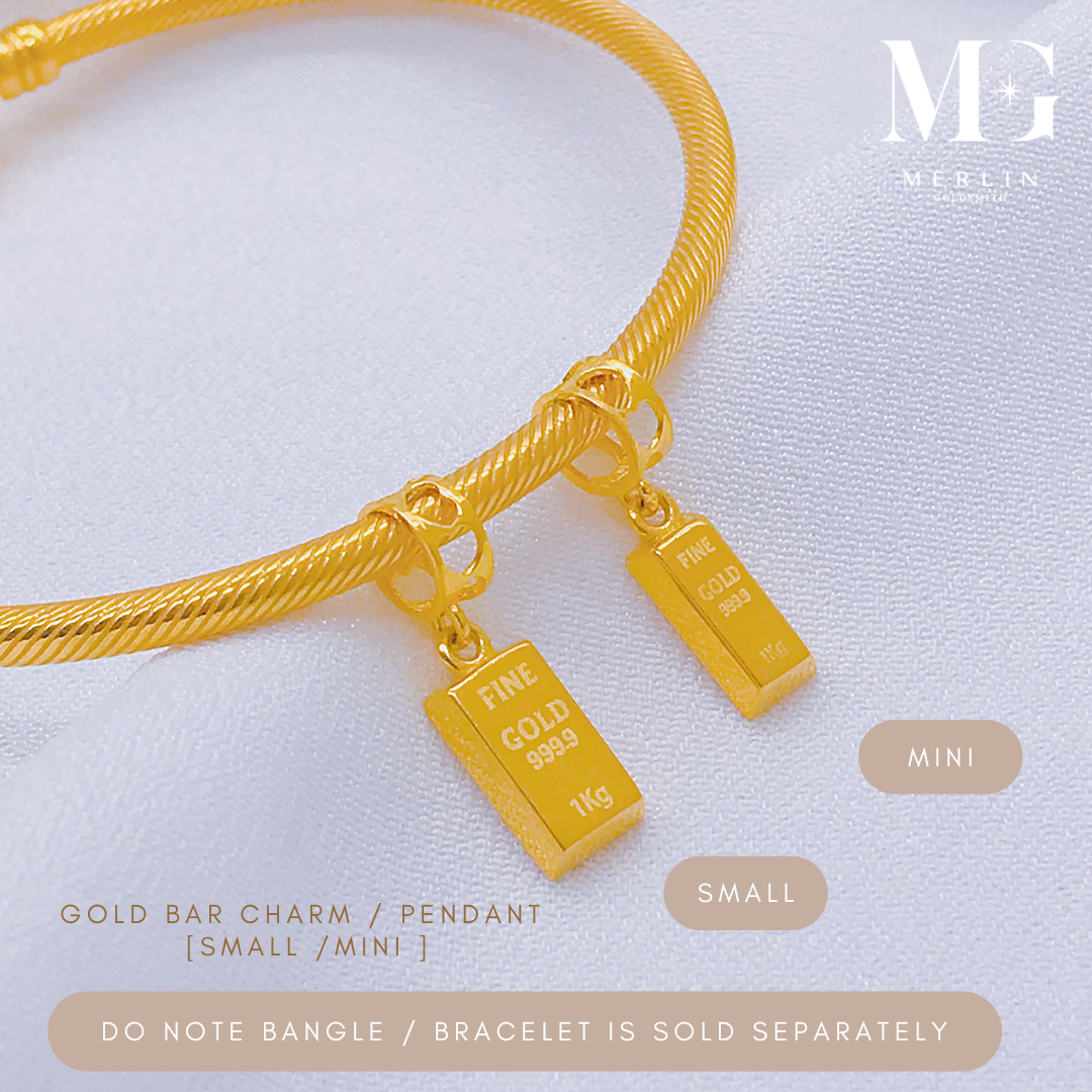 916 Gold "Gold Bar" Charm / Pendant | Merlin Goldsmith