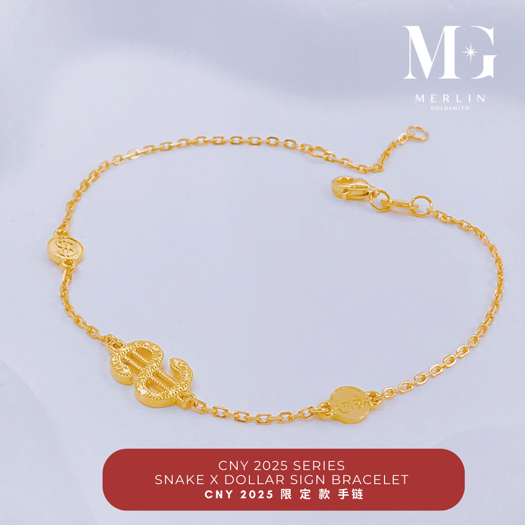 916 Gold (Year of Snake) Dollar Sign Bracelet | Merlin Goldsmith