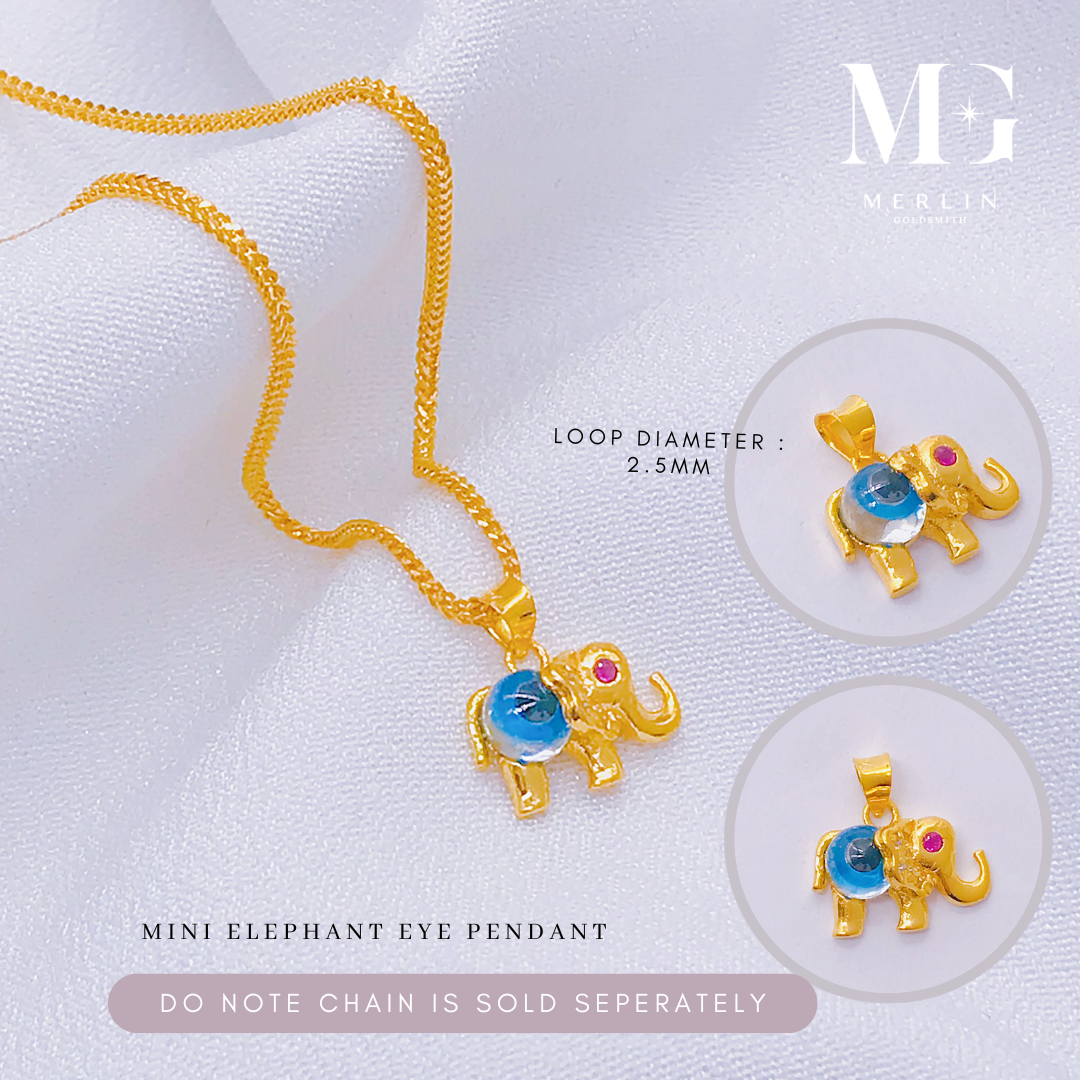 916 Gold Mini Elephant Eye Pendant | Merlin Goldsmith