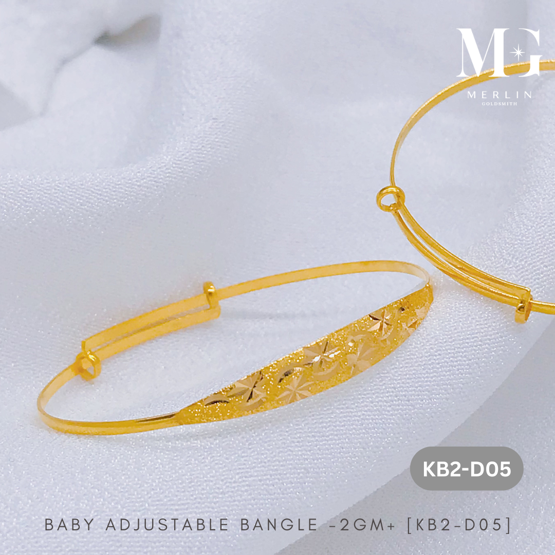 916 Gold Baby Adjustable Bangle - 2GM+ [KB2-D05] | Merlin Goldsmith
