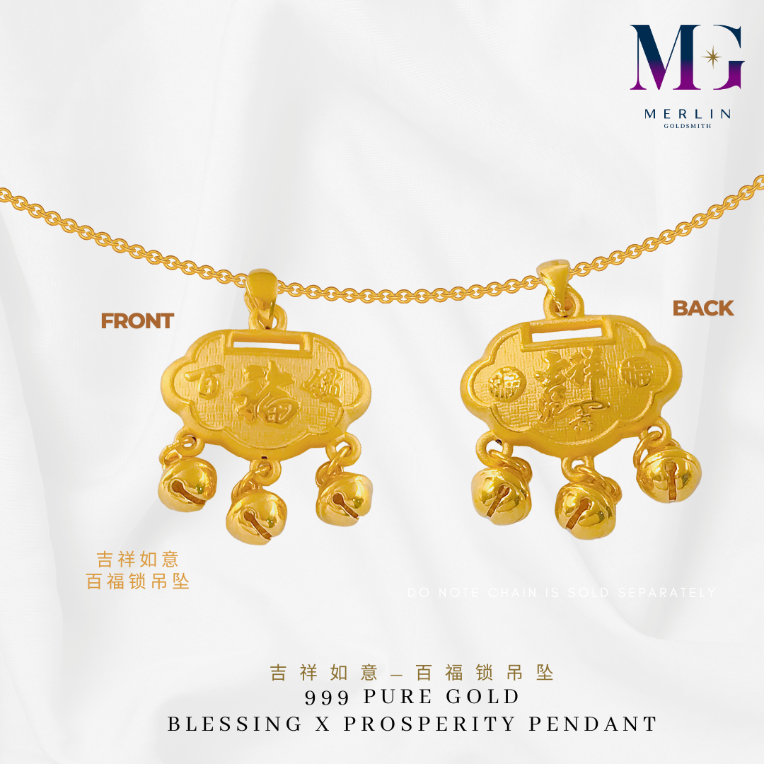 999 Pure Gold Blessing x Prosperity Pendant | Merlin Goldsmith