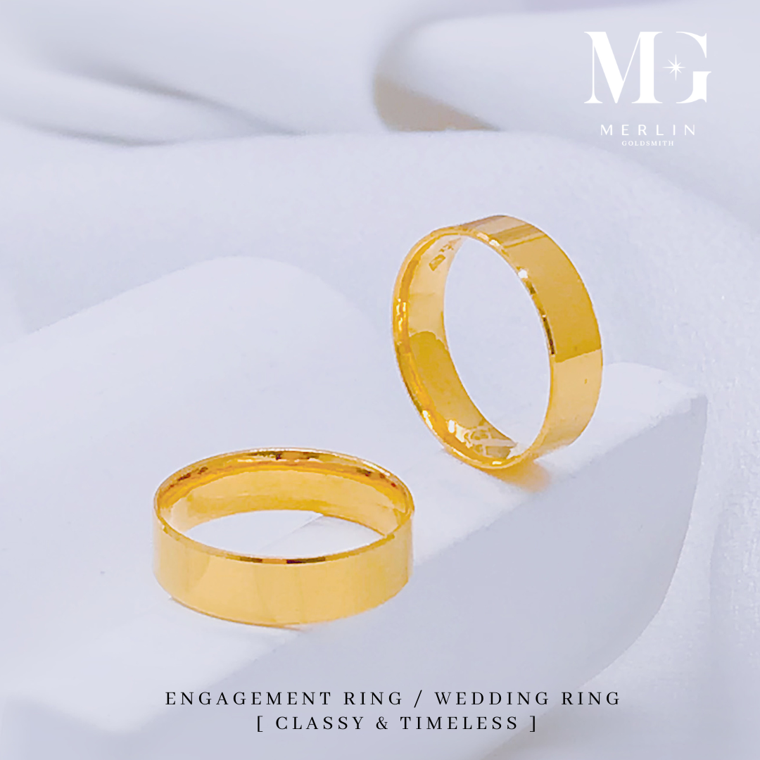 916 Gold Engagement & Wedding Ring [Classy & Timeless]