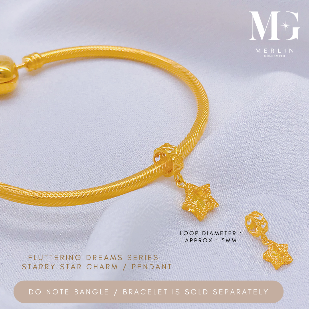 916 Gold Fluttering Dreams Series - Starry Star Charm / Pendant ...