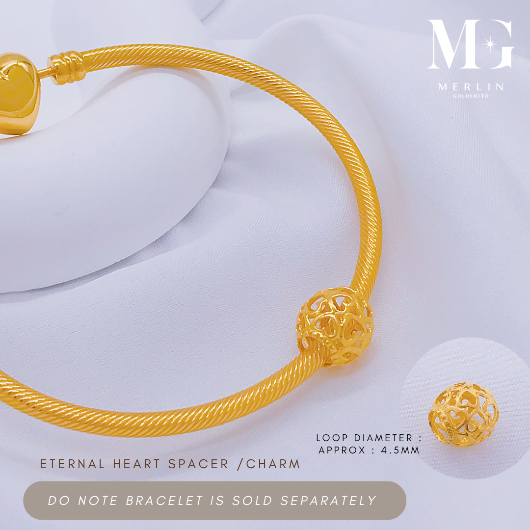 916 Gold Eternal Heart Spacer / Charm | Merlin Goldsmith