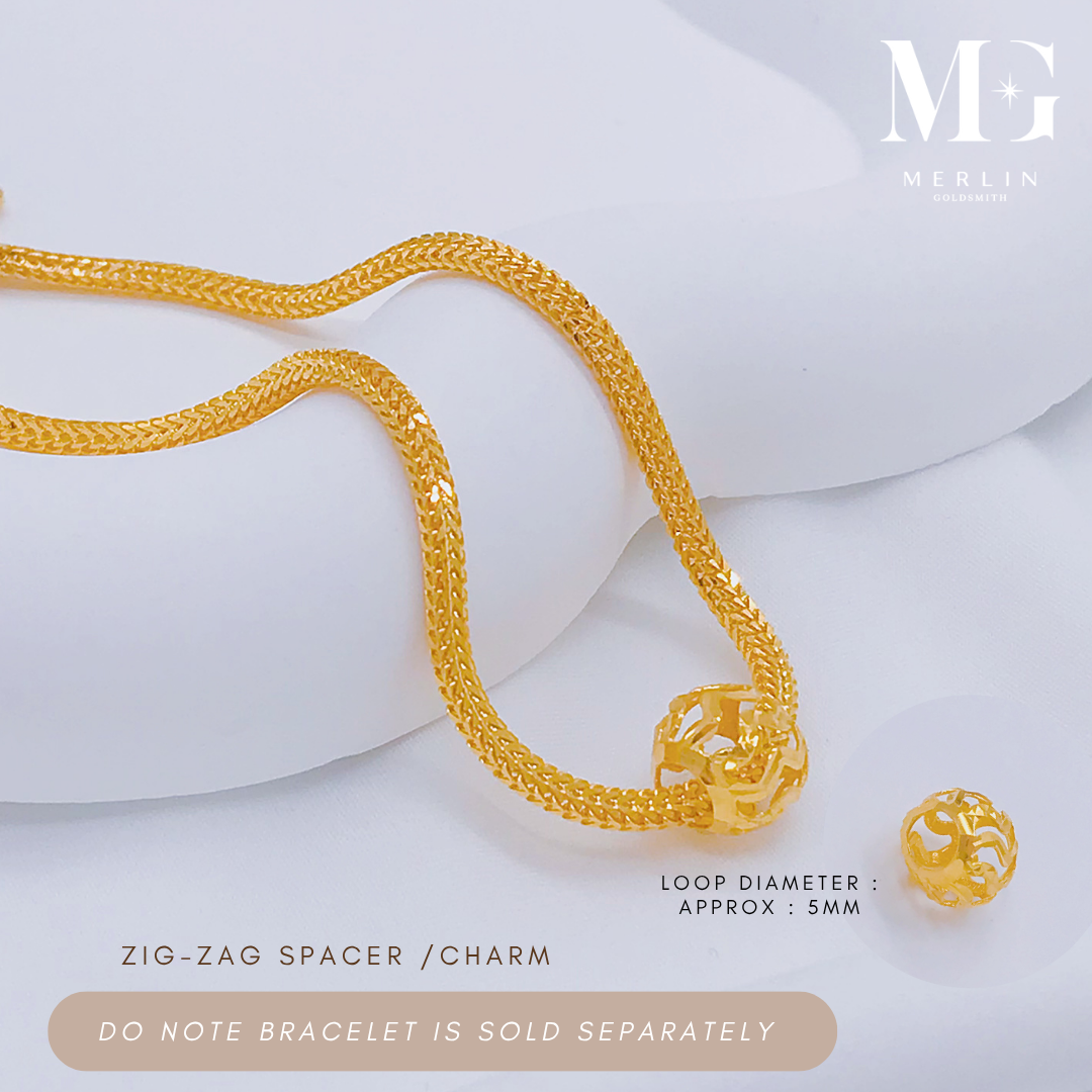 916 Gold Zig Zag Spacer / Charm | Merlin Goldsmith