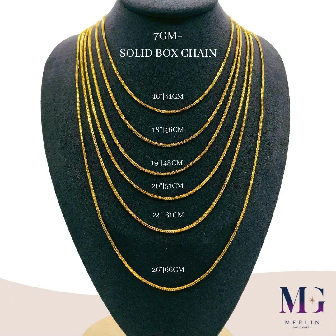 916 Gold Solid Box Chain 7GM | Merlin Goldsmith