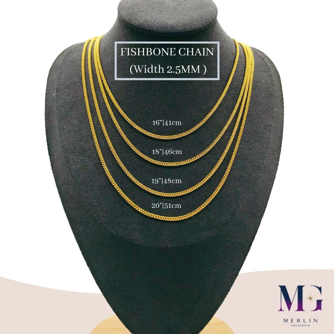 916 Gold 2.5mm Fishbone Chain | Merlin Goldsmith