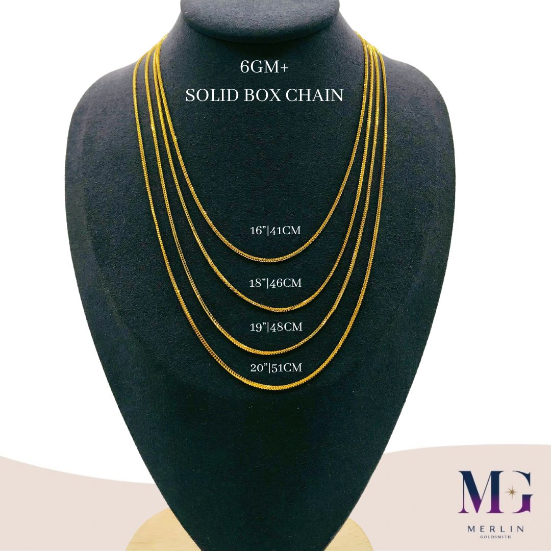 916 Gold Solid Box Chain (SBC 6GM+) | Merlin Goldsmith
